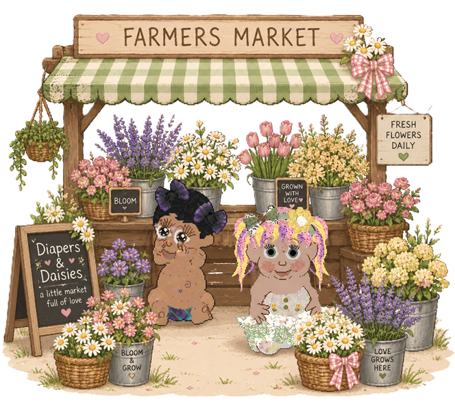 Kell Bell's Diapers & Daisies Stand
